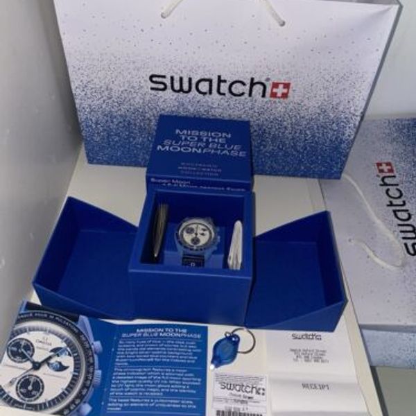 Swatch x Omega Moonswatch Snoopy Super Blue moon phase | WatchCharts ...