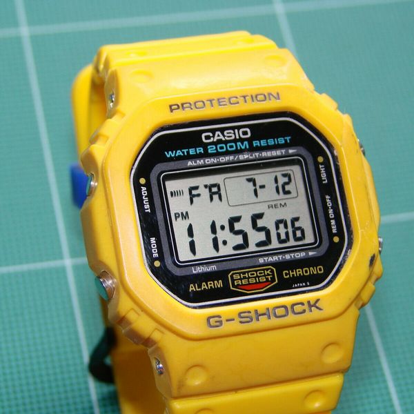 Casio Yellow DW-5600 G-Shock Shock Resistant mod.691 ultra rare Japan ...