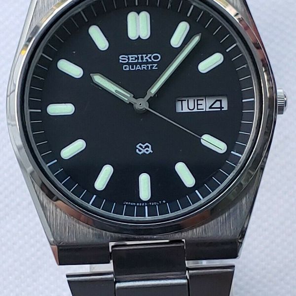 Seiko 8223-7159 SQ Black dial w/Diver Indices Men's Watch May 1981 ...