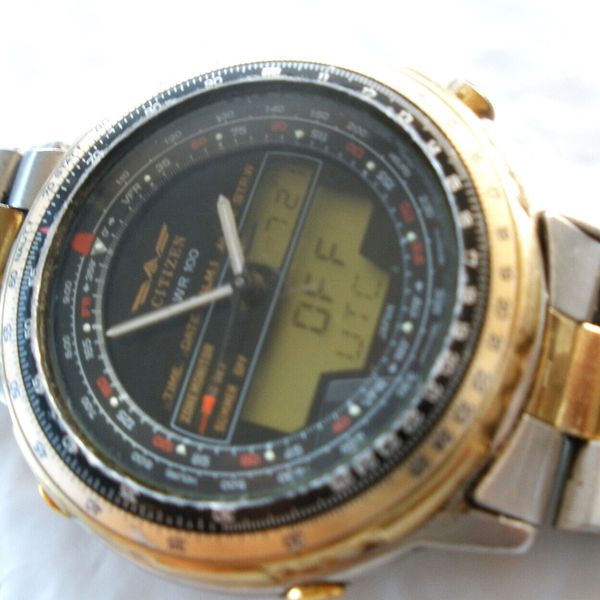 VINTAGE CITIZEN C080-088611K WINGMAN QUARTZ CHRONOGRAPH WRISTWATCH ...