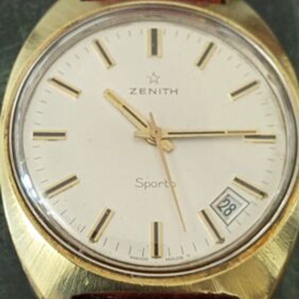 Zenith Sporto Placcato Oro Oversize Rare Vintage Watch | WatchCharts ...