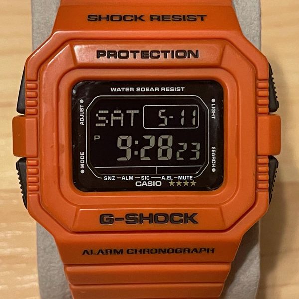 [WTS] Casio G-Shock DW-D5500MR-4 Rescue Orange Square Negative Display ...