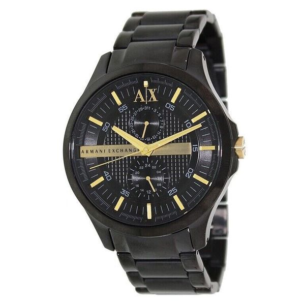 NEW EMPORIO ARMANI EXCHANGE HAMPTON AX2121 BLACK/GOLD MENS QUARTZ WATCH ...