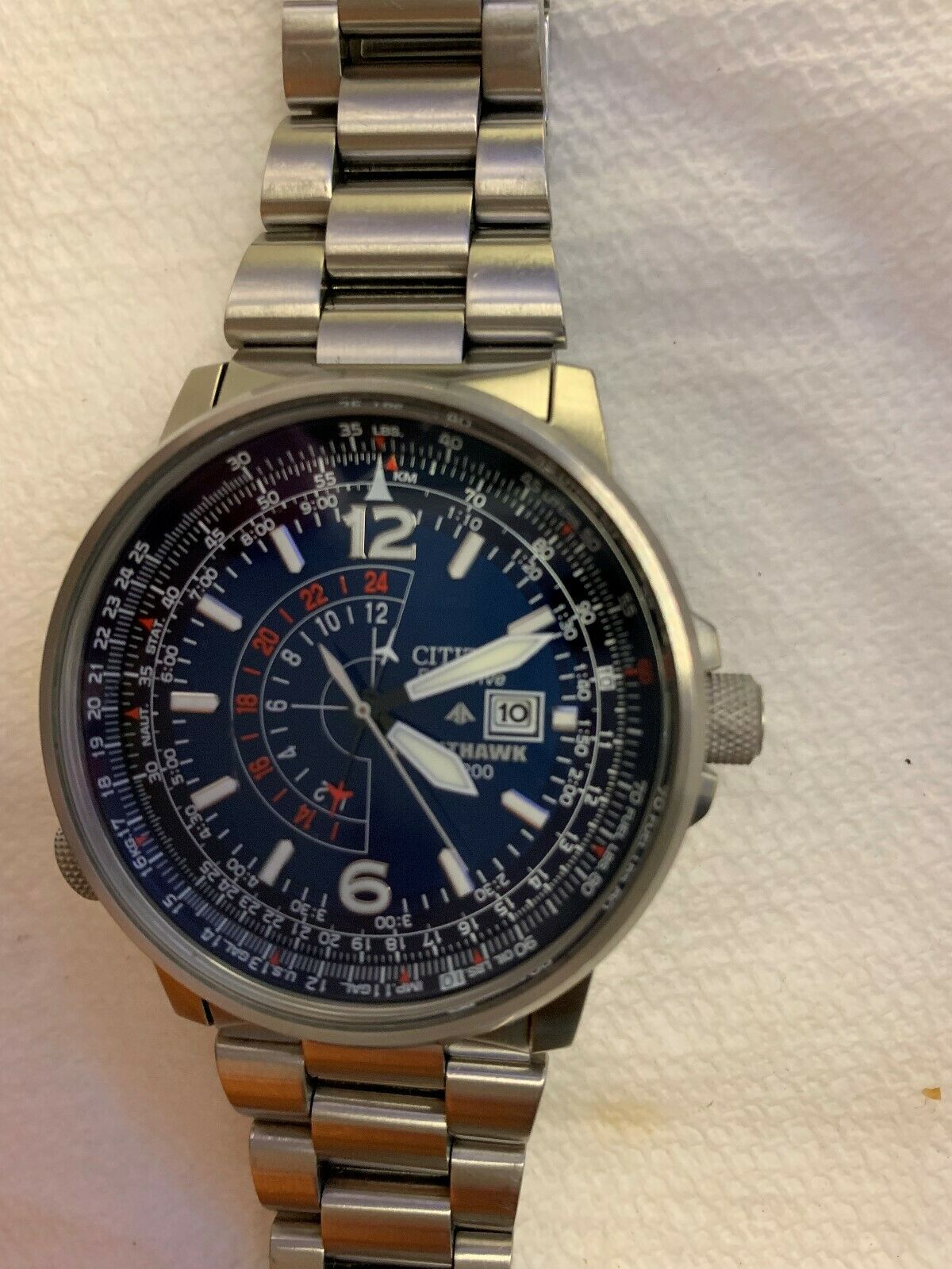 Citizen Nighthawk Eco-Drive BJ7000-52E Watch for Men Blue Face ...