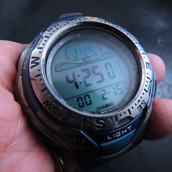 SPF-40 Casio Sea Pathfinder Triple Sensor Comp Quartz Men Watch ...