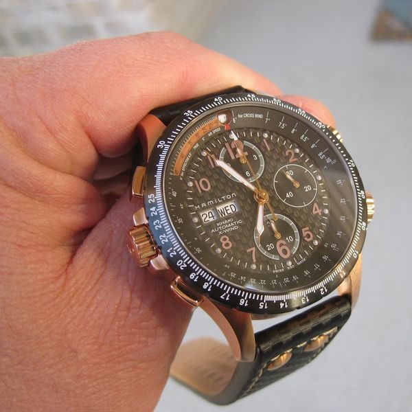 $1,150 (NEW) Hamilton X-WIND ROSE GOLD H77696793 carbon fiber KHAKI ...