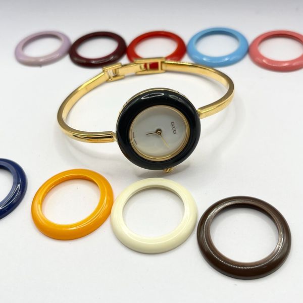 GUCCI change bezel 11/12 ladies watch Gold - 10 replacement bezels ...