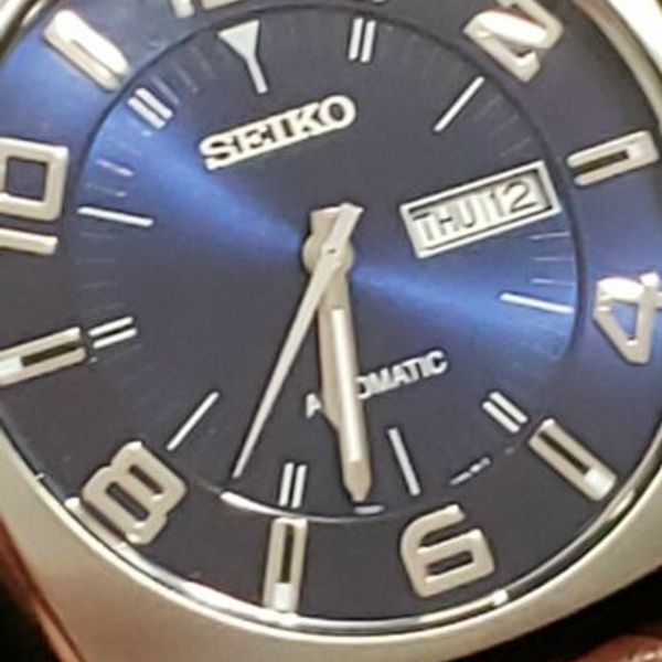 Seiko Men's Recraft Series Automatic Brown Leather Blue Dial LEATHER ...