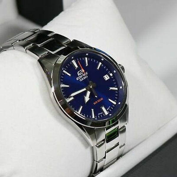 Casio Edifice Blue Dial Stainless Steel Men's Watch EFV-110D-2AVUEF ...