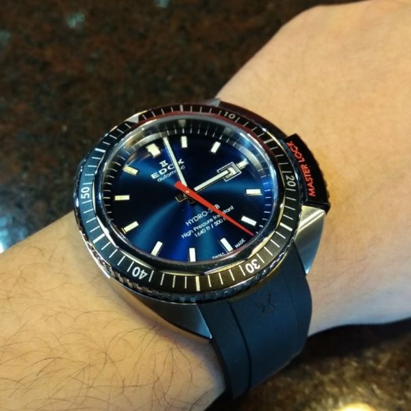 FS: Edox Hydro Sub Blue Sun Burst Swiss Made Automatic Dive Watch, Edox ...