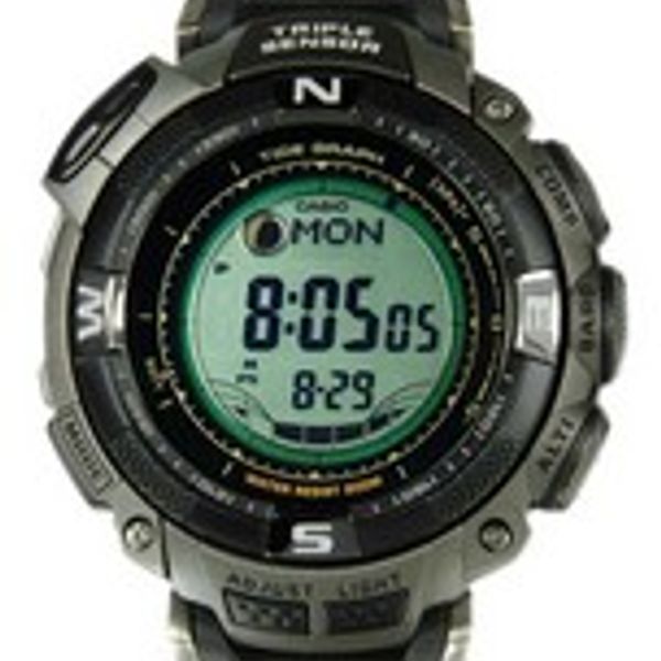 FS Casio Protrek Triple Sensor PRG-130T-7VDR PRG130 Tide Graph Tough Solar Titanium Watch ...