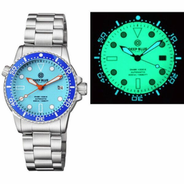 NEW DEEP BLUE DIVER 1000 WATCH-BLUE Full Lume DIAL-40mm | WatchCharts ...