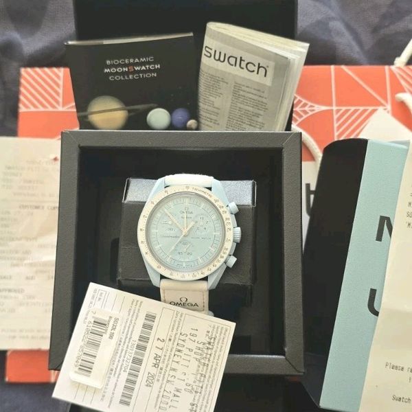 Omega MOONSWATCH Speedmaster Mission To Uranus Authentic Receipt Full ...