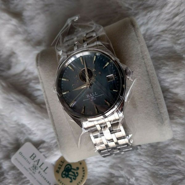 Ball Trainmaster Moon Phase Ladies Automatic Watch - NL3082D-SJ-BE ...