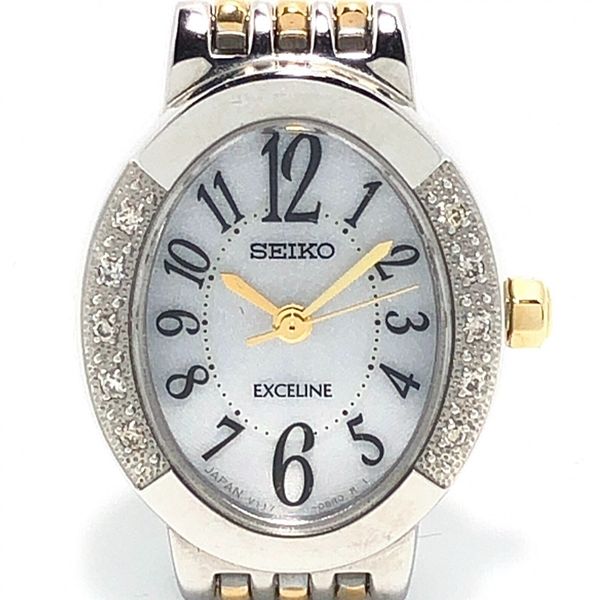 [New] [Used] SEIKO EXCELINE watch diamond bezel white shell | WatchCharts