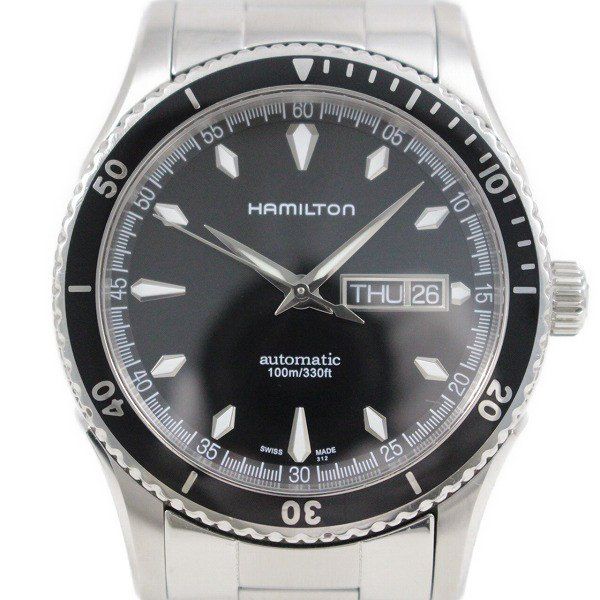 [Used] Hamilton Jazzmaster Seaview Day Date Automatic Men's Watch Black ...