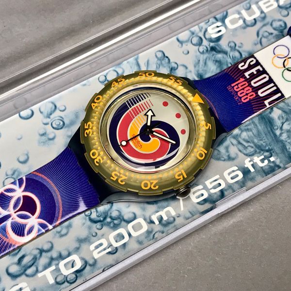 SWATCH WATCH ** SDZ100 - SEOUL 1988 - SCUBA OLYMPIA 1994 ** NEW ...