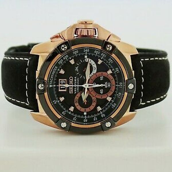 Seiko Velatura big-date Chronograph quartz, 44mm Steel & Gold plated ...