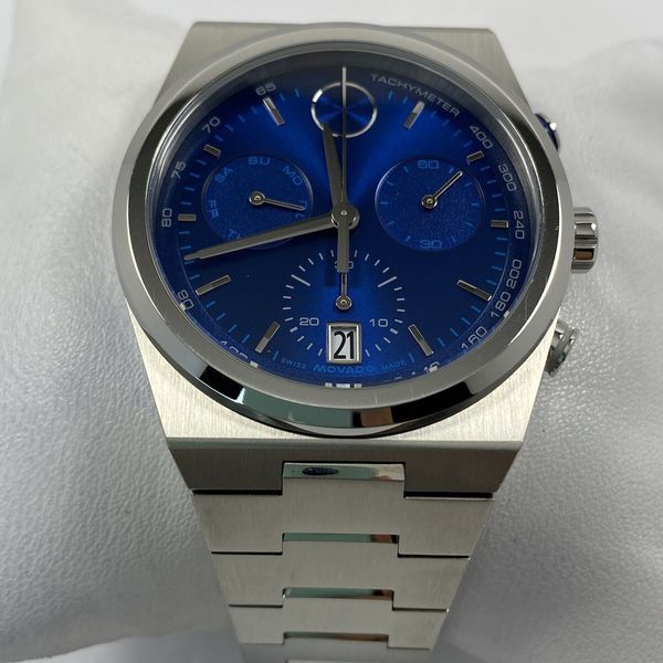 Movado Bold Quest Chronograph Quartz Blue Dial Steel Men's Watch ...