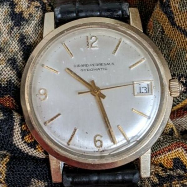 RARE VINTAGE GIRARD PERREGAUX GYROMATIC 10K GOLD FILLED MENS WATCH ...