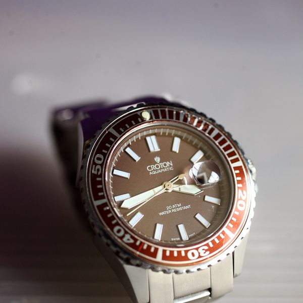 Croton Aquamatic Mens Diver watch, 20 ATM, Sapphire Crystal, Swiss ...