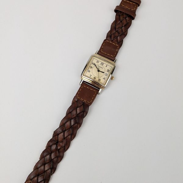 Vtg NEW OLD STOCK Fossil Tank Watch VT-2431 25mm Two Tone Men's Antique ...