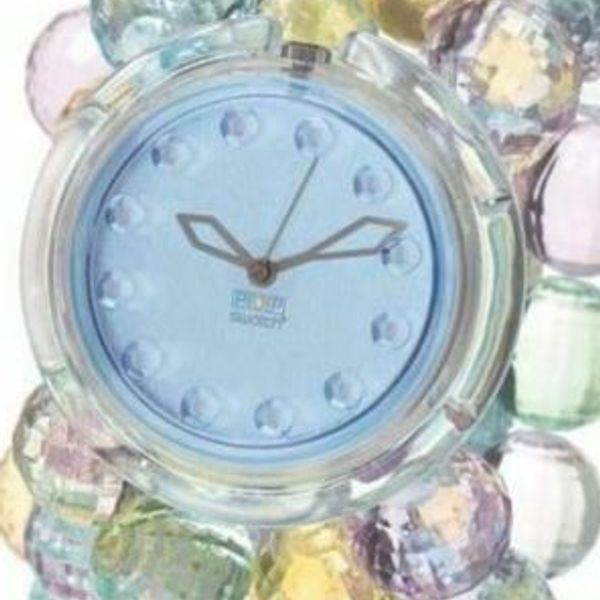 Swatch Midi POP 2002 CRYSTAL SUMMER Bracelet Watch Pastel HTF Wear Left ...