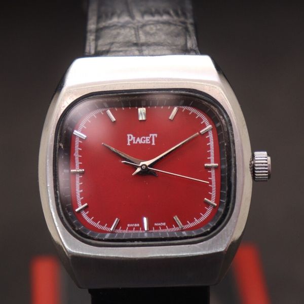 vintage Piaget 17 jewels swiss made manual winding red dial men's watch ...