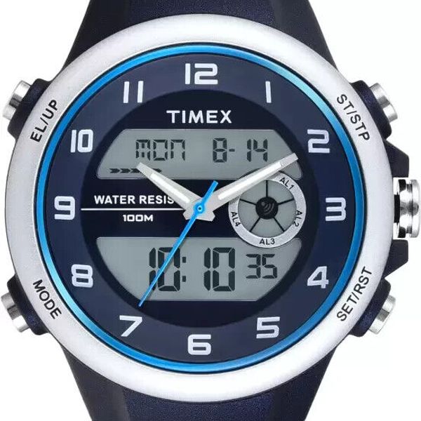 Timex USA Analog-Digital Blue Dial Multi Functional Men's Watch Free ...
