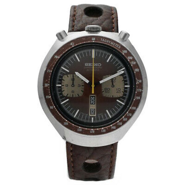 Vintage Seiko Bull Head 6138-0049 Brown Dial Chronograph Automatic ...