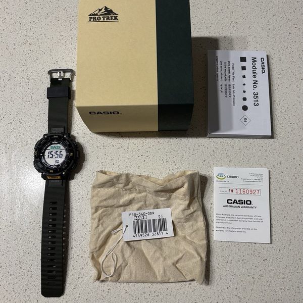 Casio Pro Trek Outdoor Climber Compass Solar Watch ProTrek PRG-340-3Dr ...