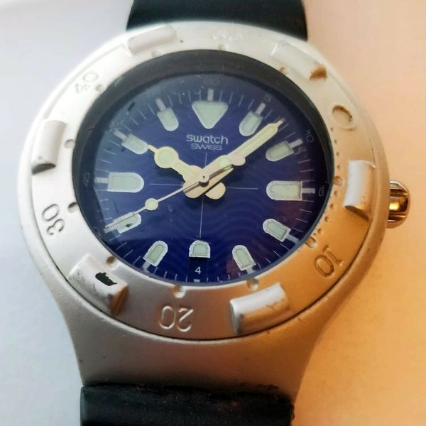 VINTAGE SWATCH ALUMINUM IRONY scuba 200m AG 1998 Men's Swiss Watch ...
