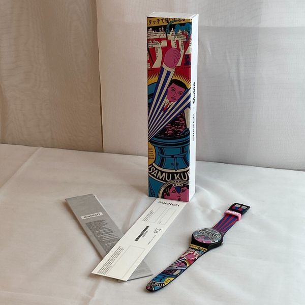Swatch X MoMa Multicolor The City And Design By Tadanori Yokoo Watch ...