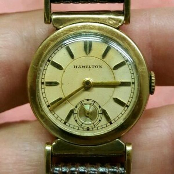 Vintage 1930s Hamilton "Prescott" 17j cal 987-F 14K Gold Filled Wrist ...