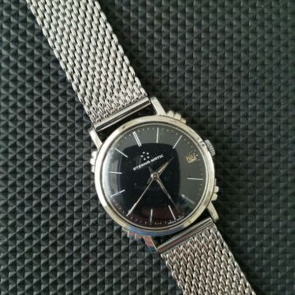 VERY RARE! ETERNA MATIC 925 SOLID SILVER GENT'S WRISTWATCH. 1950'S ...