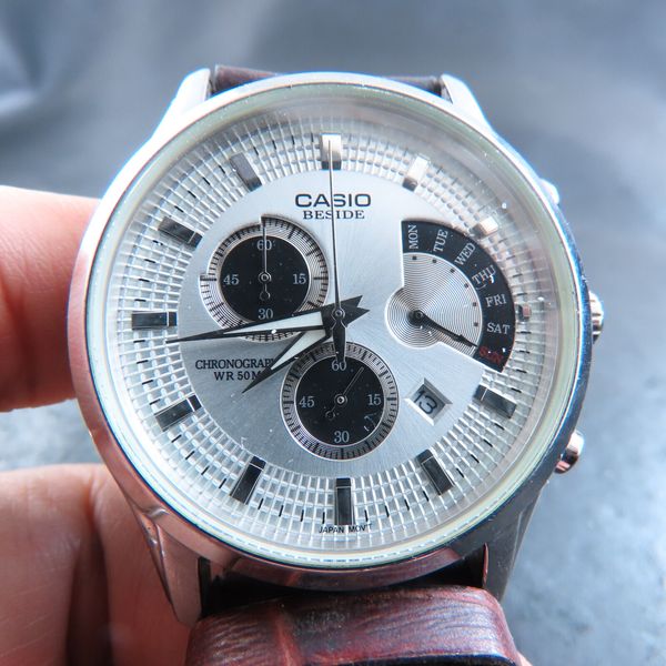 BEM-501 Casio Beside Chronograph Daydate Quartz Men Watch | WatchCharts ...
