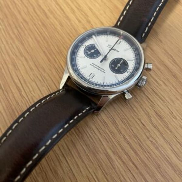 Sugess 1963 40mm Pilot Mechanical Chronograph Panda Seagull ST1901 ...