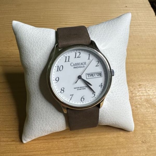 Carriage By Timex Indiglo Watch Day/date Wr30M White Dial Silver Tone New Batt | WatchCharts ...