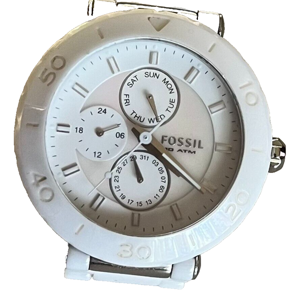 Fossil White Ceramic Watch 40mm - New Battery | WatchCharts Marketplace