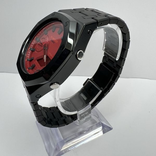 Custom Casio Casioak Black Metal With Red Face G-SHOCK GA-2100CA ...