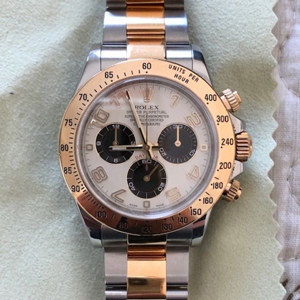 FSOT: Rolex 116523 Daytona White Panda Arabic Racing Dial SS/Gold ...