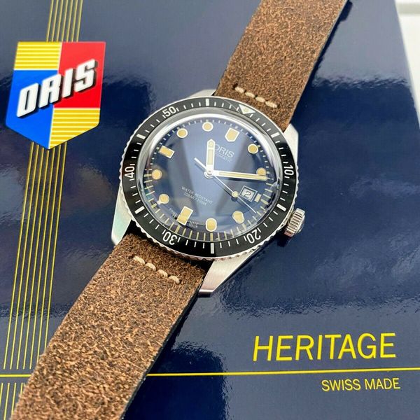 Oris Divers 65 Sixty-Five Automatic Blue Dial on leather + OEM metal ...