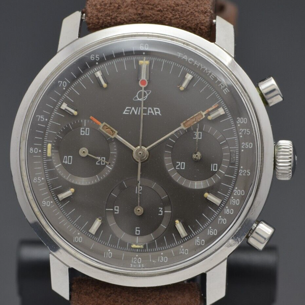 Enicar Garnix Chronograph 2303 Gray Dial Men's Valjoux 72 36mm ...