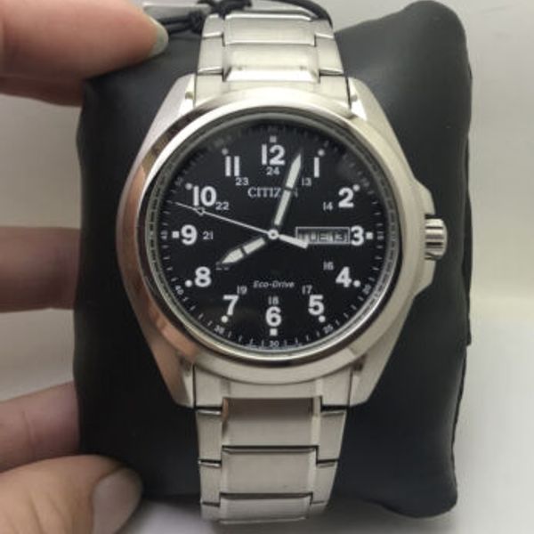 Citizen Men's Watch AW0050-82E Eco-Drive Black Dial Day Date Stainless ...