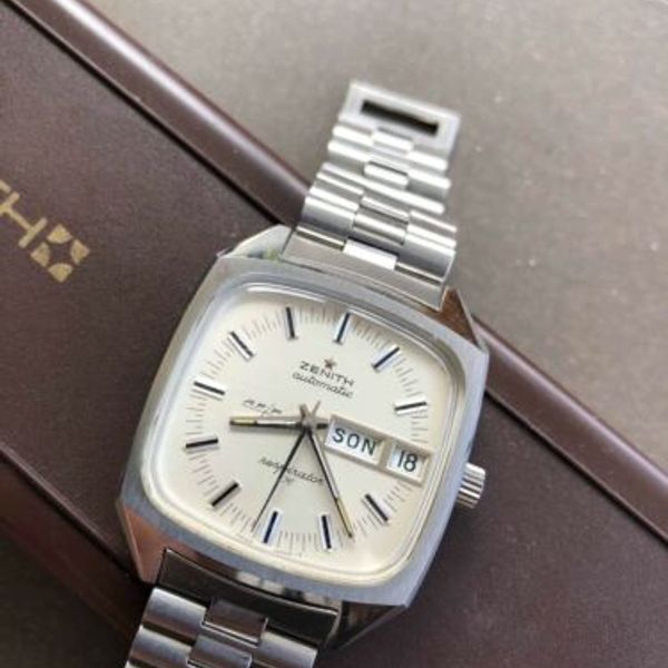 Vintage Zenith Respirator AF/P Automatic Mens Watch +box,bracelet MUST ...
