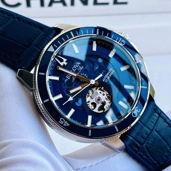 Bulova 96A291 Men's Marine Star Automatic Blue Dial Watch | WatchCharts ...
