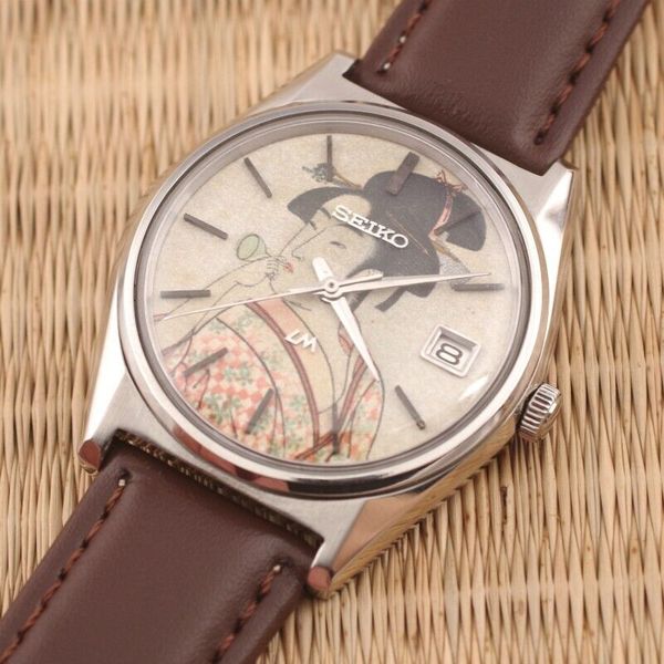 Serviced 1970's Vintage Seiko LOADMATIC LM 5605-7020 Ukiyo-e Dial Wrist ...