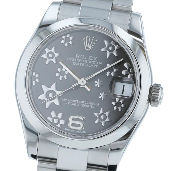 [Used] ROLEX Datejust Glay Flower Watch Automatic winding / Boys Gray ...