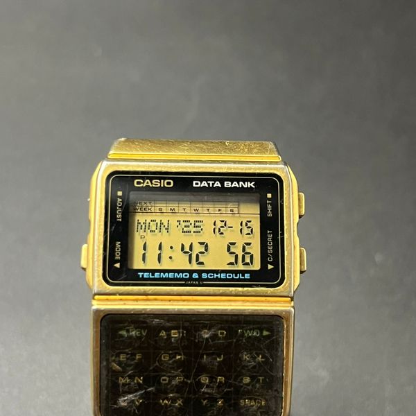 Vintage Casio Data Bank DBC-610 Digital Watch - Gold Tone- Japan Made ...