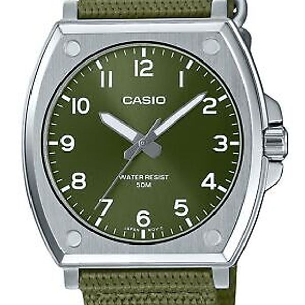 Casio Standard Analog Cloth Strap Green Dial Quartz MTP-E730C-3AV Men's ...